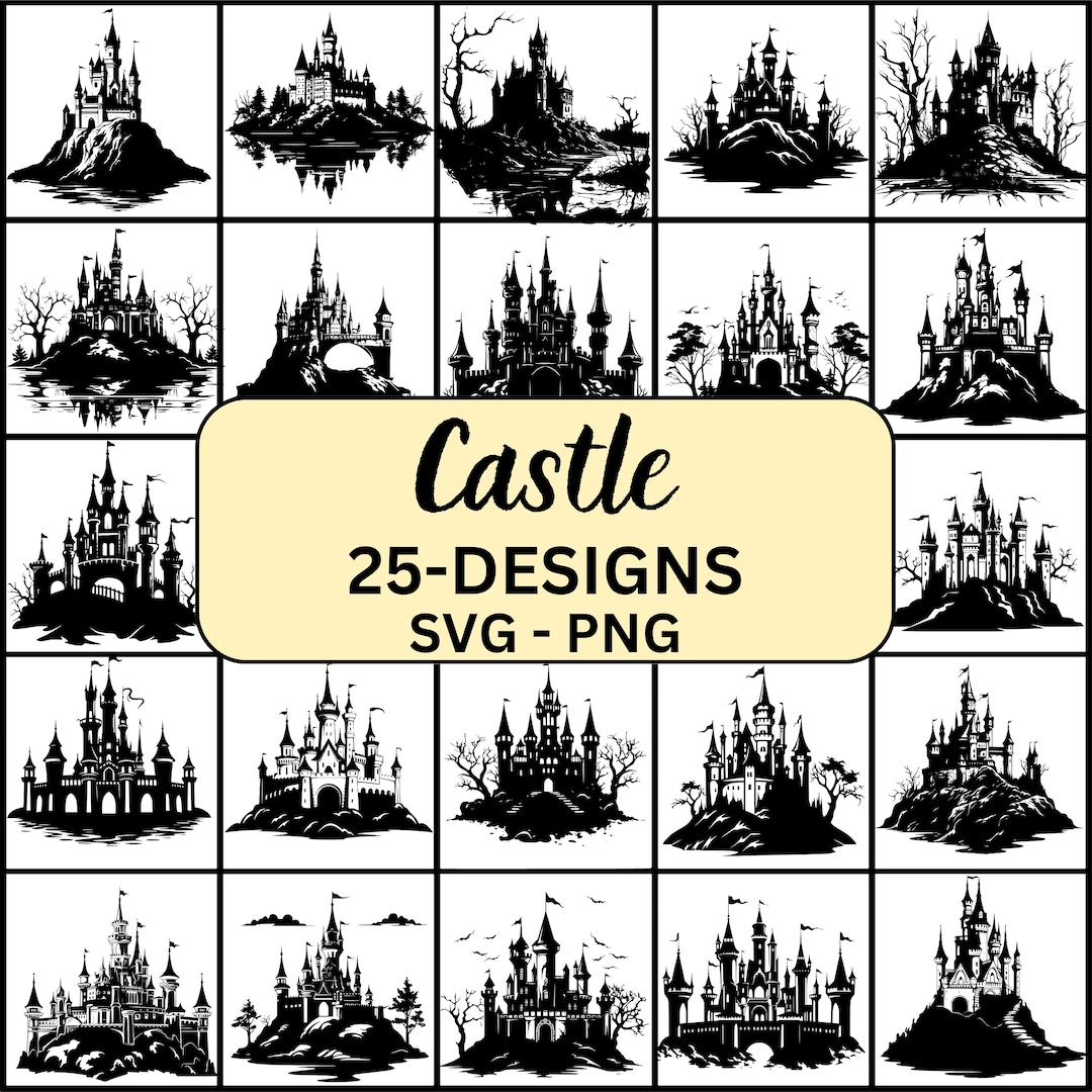Castillo SVG, Paquete de Castillo Svg, Silueta de Castillo, Castillo ...