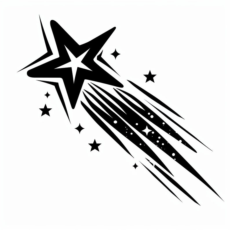 Shooting Star Svg, Shooting Star Svg Bundle, Shooting Star Svg File ...