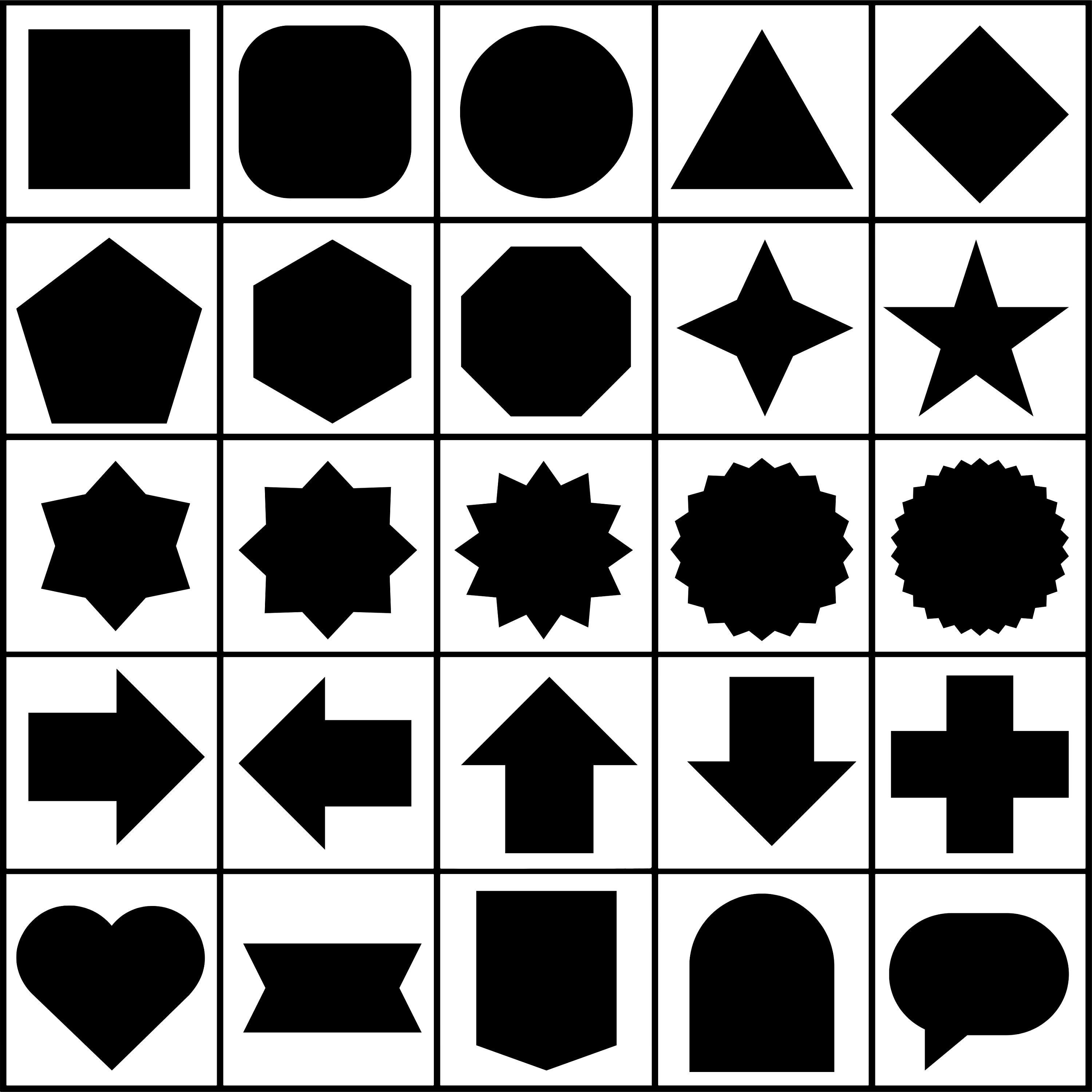 Basic Shapes Svg, Basic Shape Silhouette, Basic Shape SVG Bundle, Basic ...