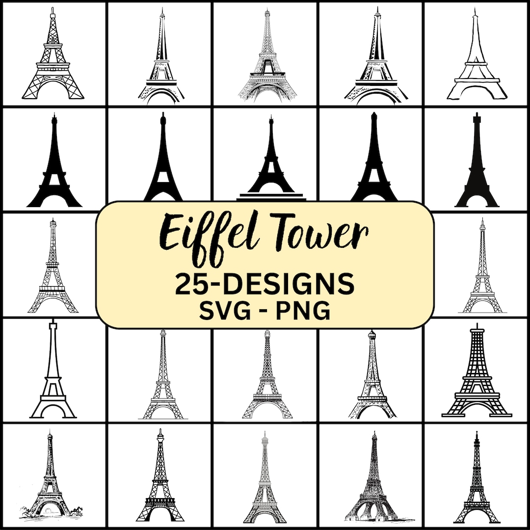 Eiffel Tower Svg, Eiffel Tower Svg Bundle, Eiffel Tower Silhouette ...
