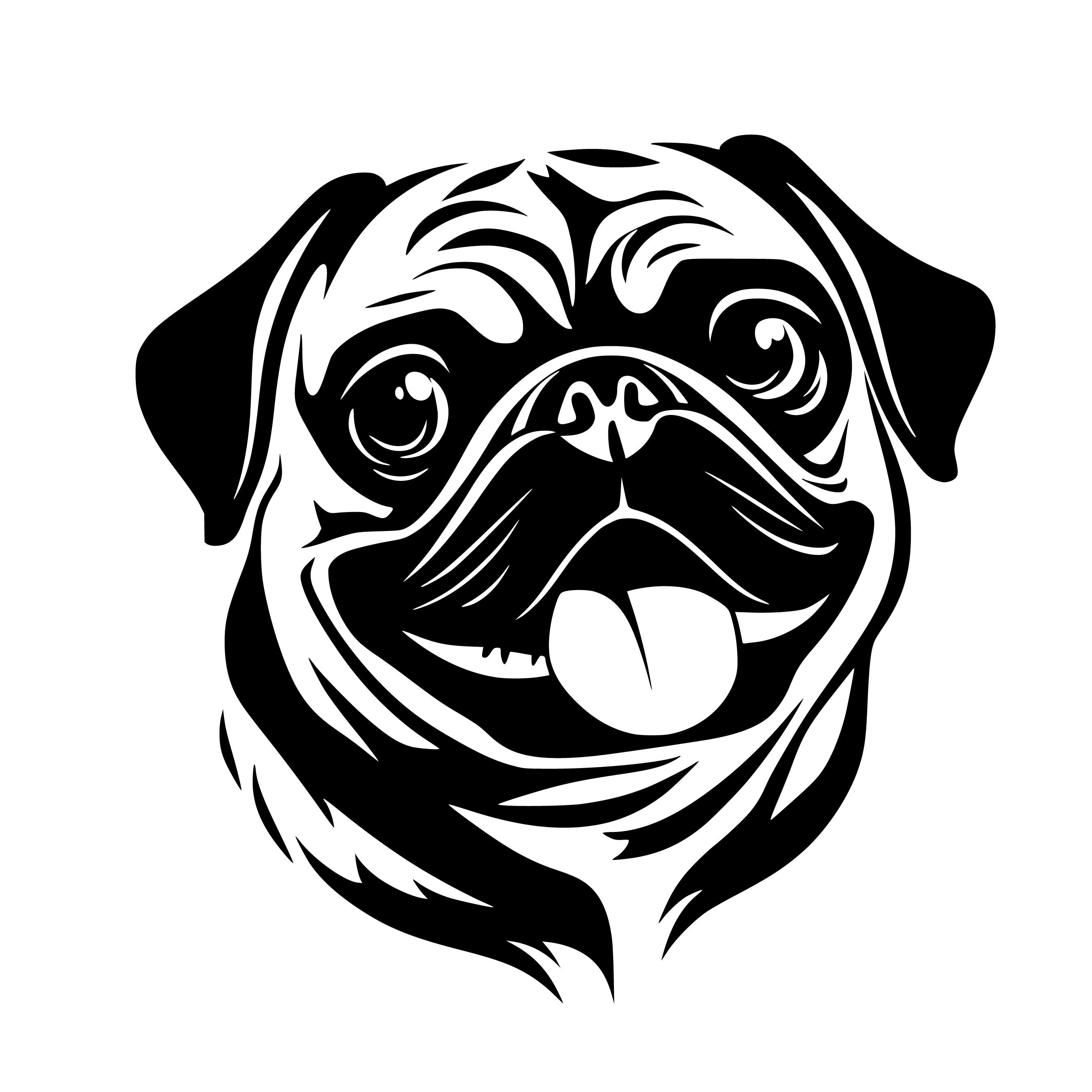 Pug Svg, Pug Svg Bundle, Pug Dog Svg, Pug Silhouette, Pug Cut File, Pug ...