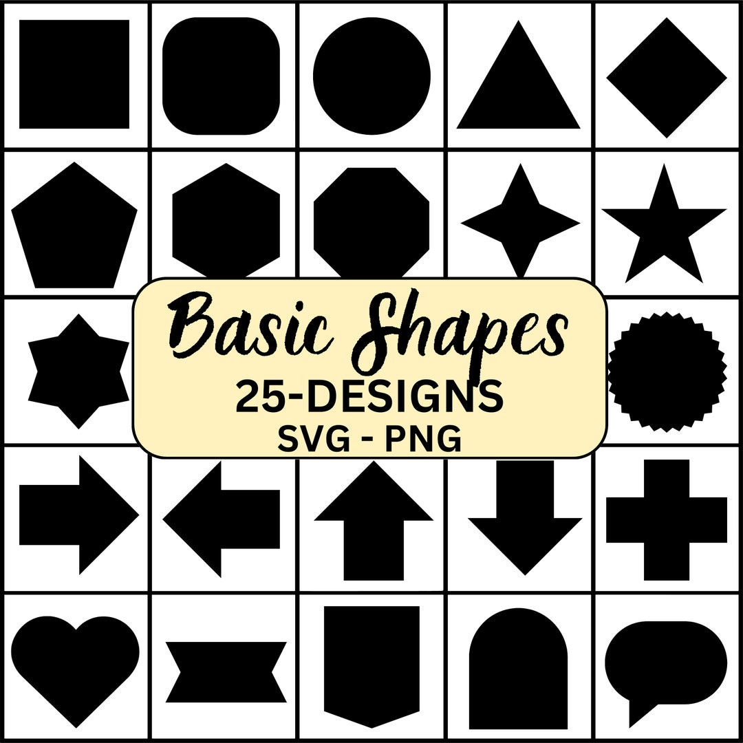 Basic Shapes Svg, Basic Shape Silhouette, Basic Shape SVG Bundle, Basic ...