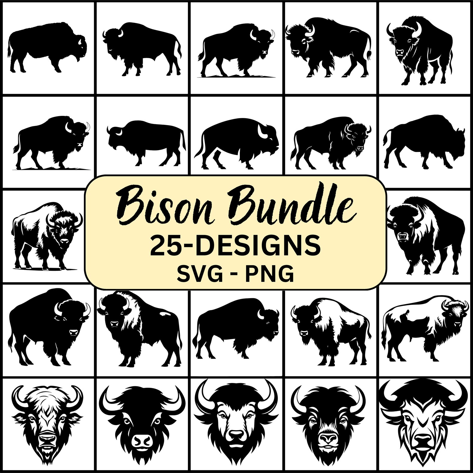 Bison Svg, Bison Head Svg, Bison Silhouette, Bison Svg Png, Bison Svg ...