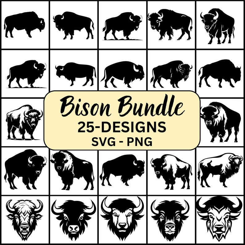 Bison Svg, Bison Head Svg, Bison Silhouette, Bison Svg Png, Bison Svg ...