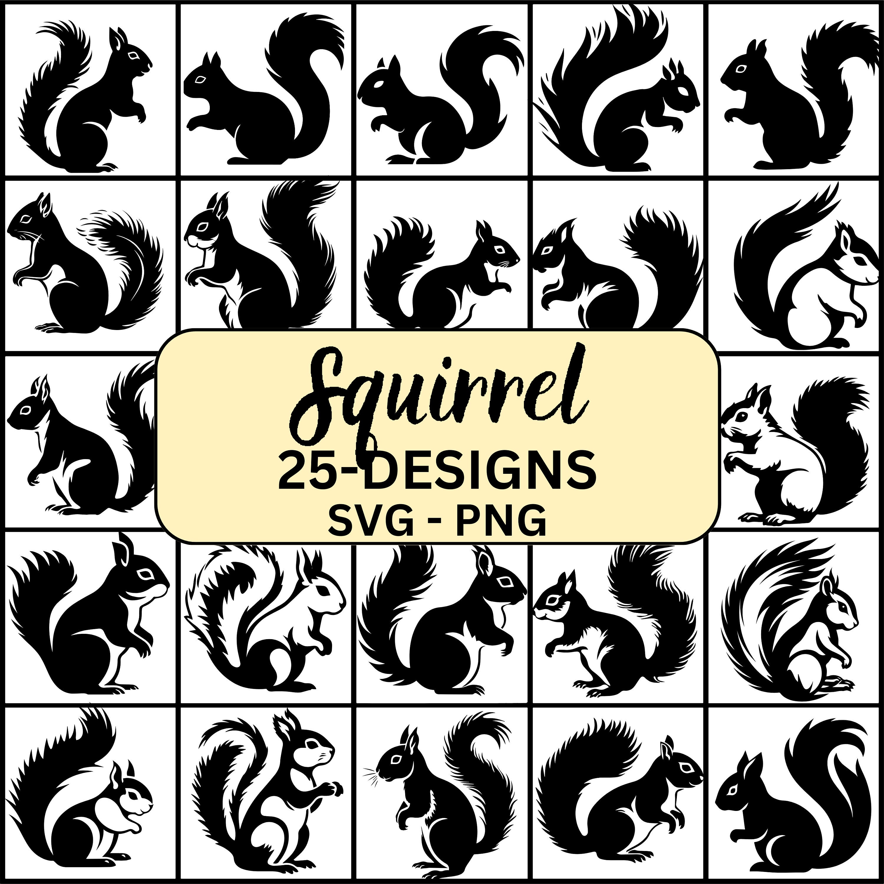 Squirrel Svg, Squirrel Svg Bundle, Squirrel Silhouette, Squirrel Cut ...