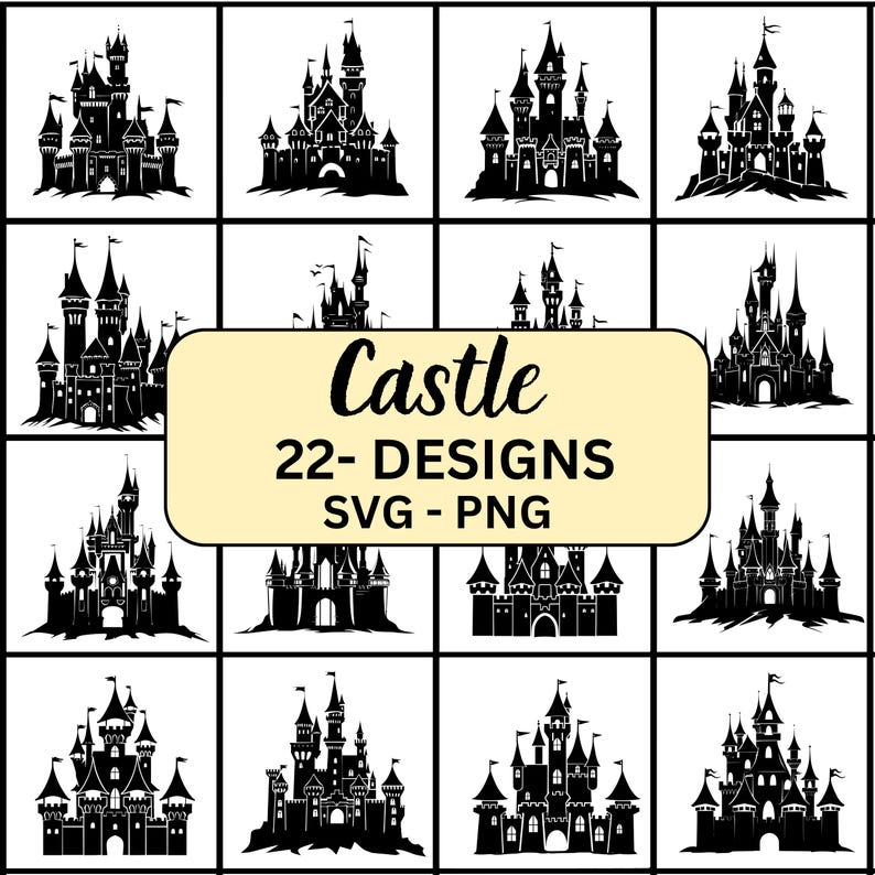 Castle Svg, Castle Svg Bundle, Castle Silhouette, Castle Svg Png ...