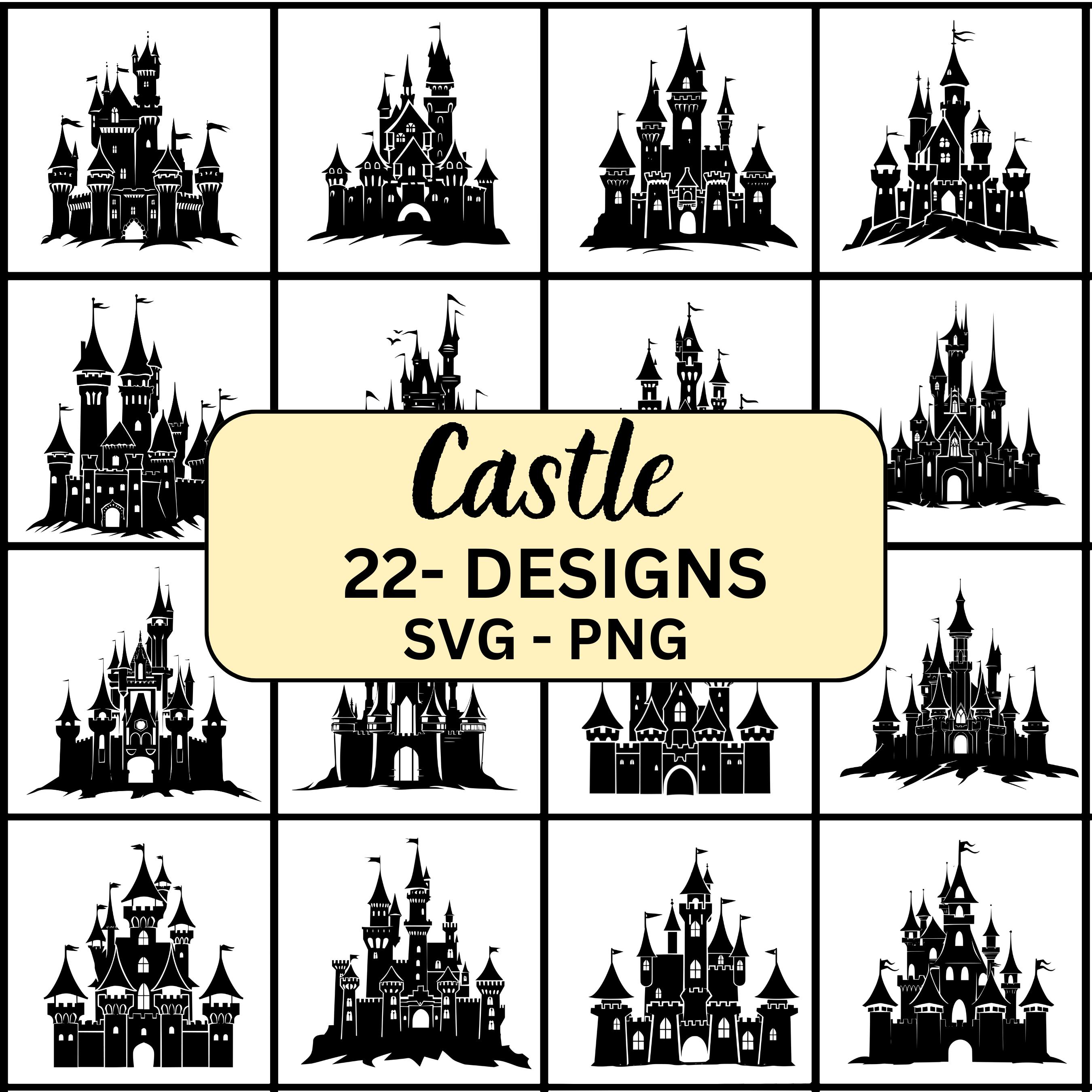 Castle Svg, Castle Svg Bundle, Castle Silhouette, Castle Svg Png ...