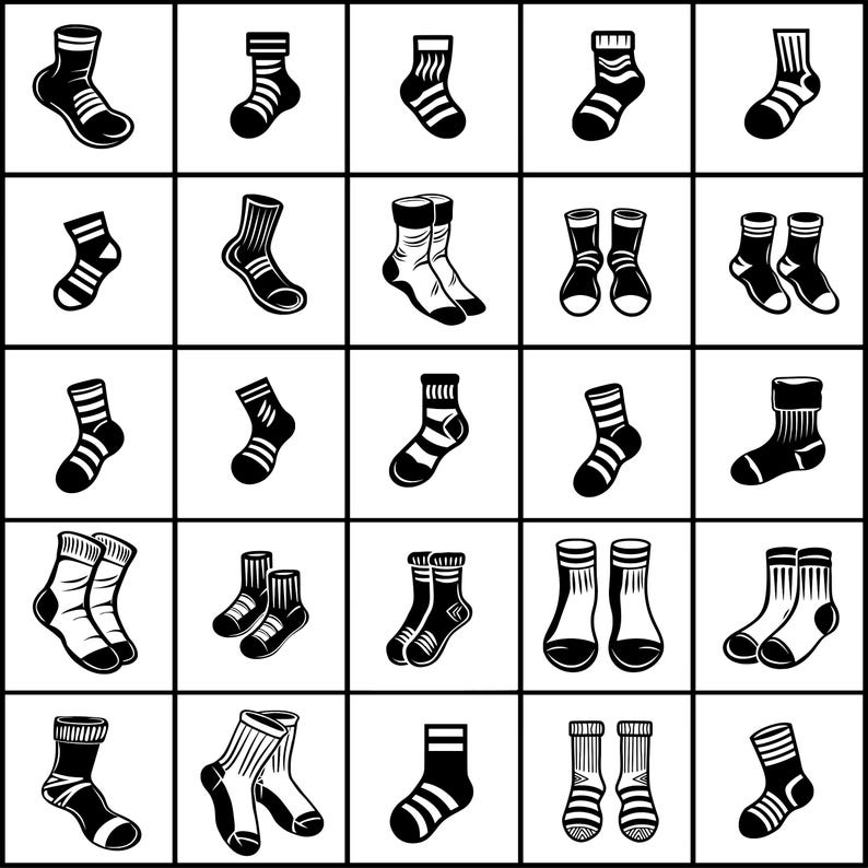 Socks Svg, Socks Svg Bundle, Sock Silhouette, Socks Cut Files, Socks ...