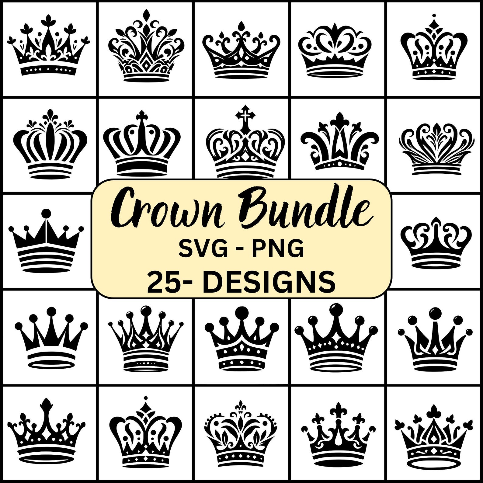 Crown Svg, Crown Svg Bundle, Crown Laser Cut, Crown Silhouette, Crown ...
