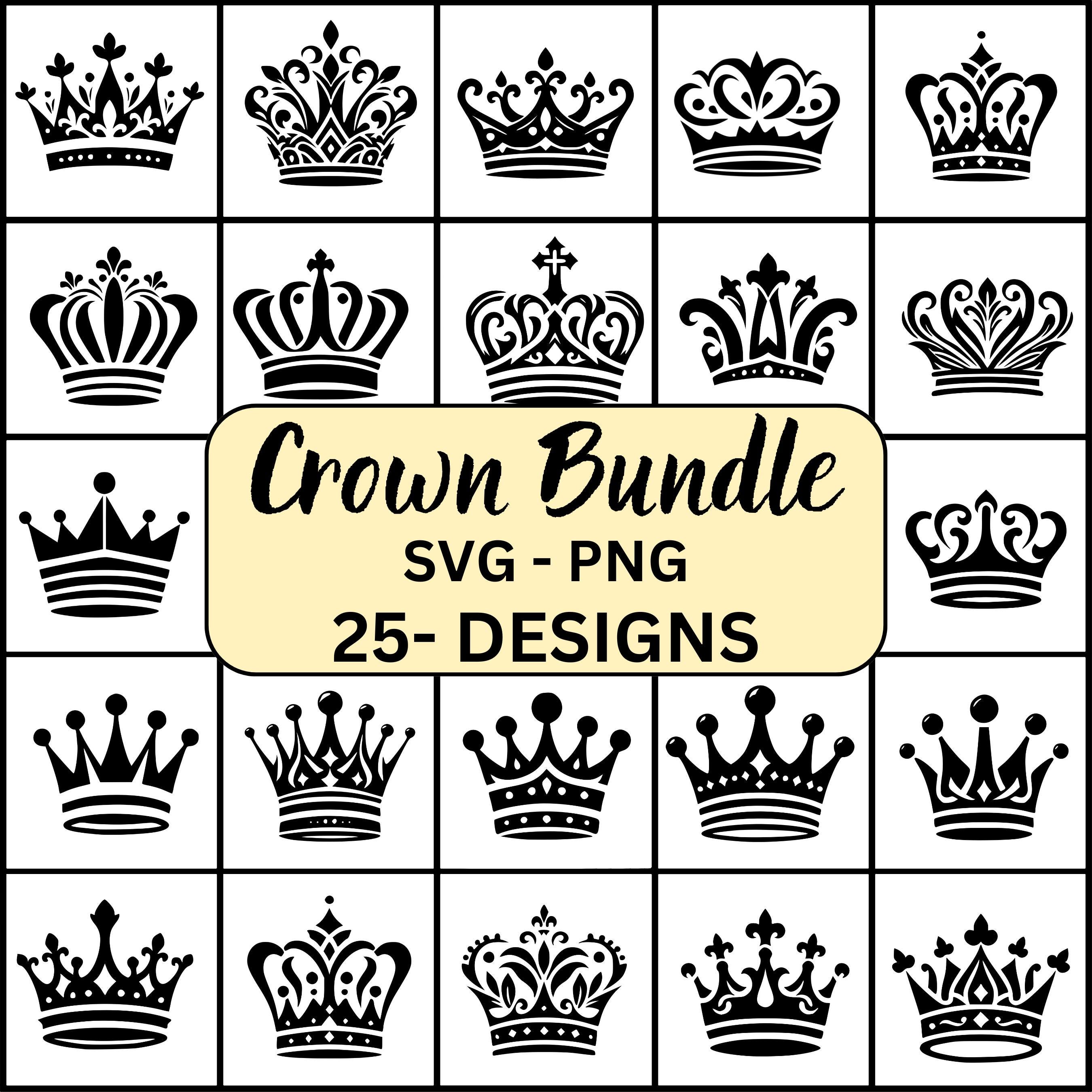 Crown Svg, Crown Svg Bundle, Crown Laser Cut, Crown Silhouette, Crown ...