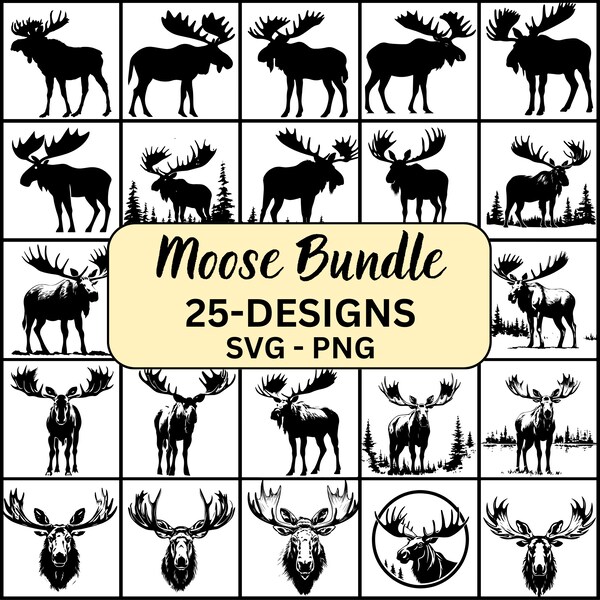 Moose Clipart - Etsy
