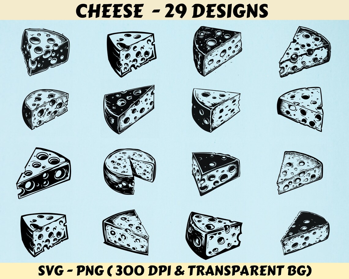 Cheese Svg, Cheese Svg Bundle, Cheese Silhouette, Cheese Cut Files ...