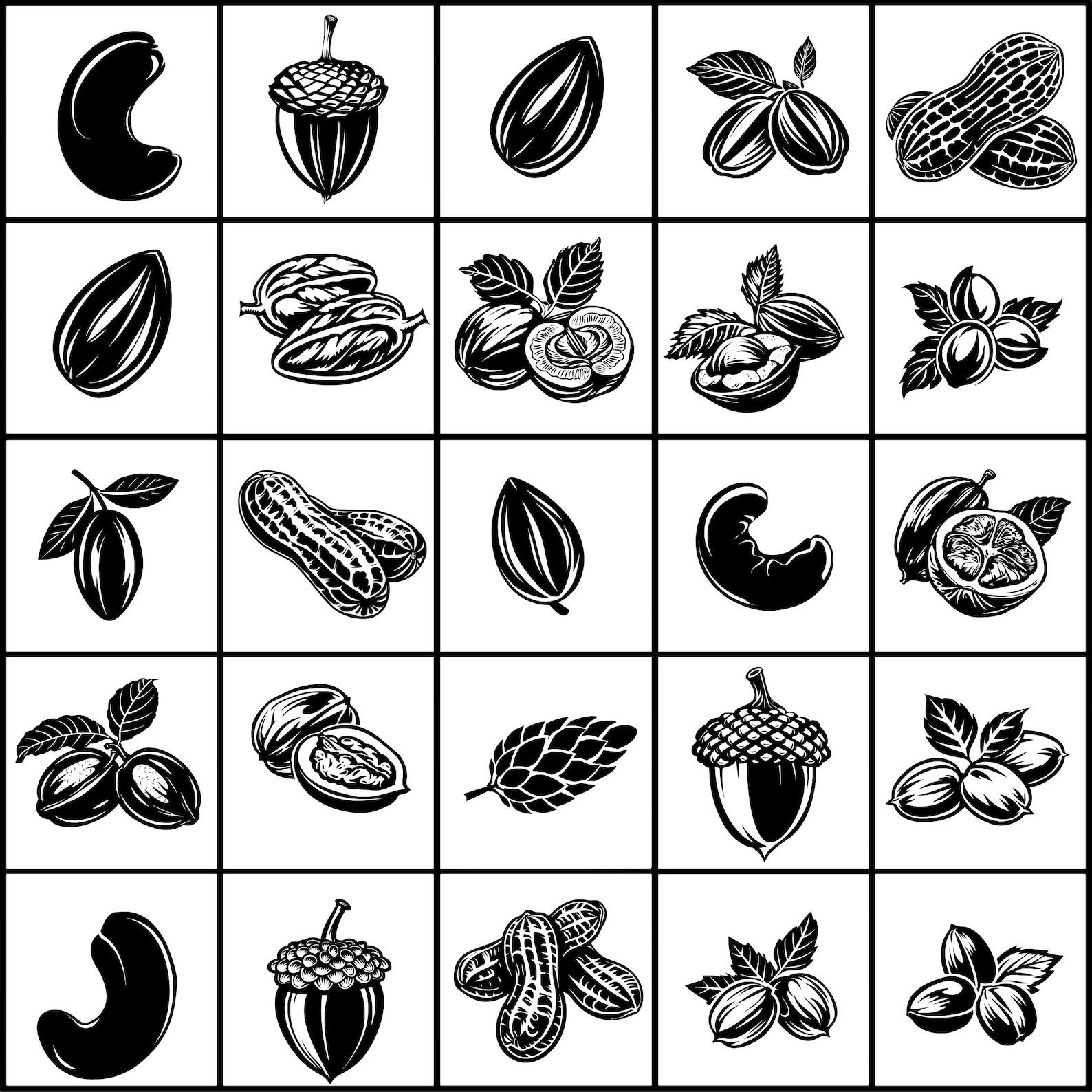 Nuts Svg, Nut Svg, Nuts Svg Bundle, Walnut Svg, Peanut Svg, Almond Svg ...