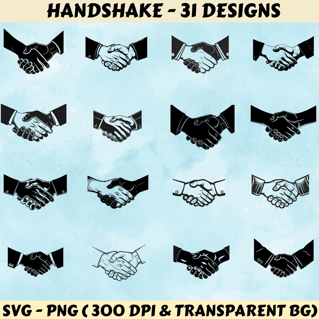 Handshake Svg, Handshake Svg Bundle, Handshake Silhouette, Handshake ...