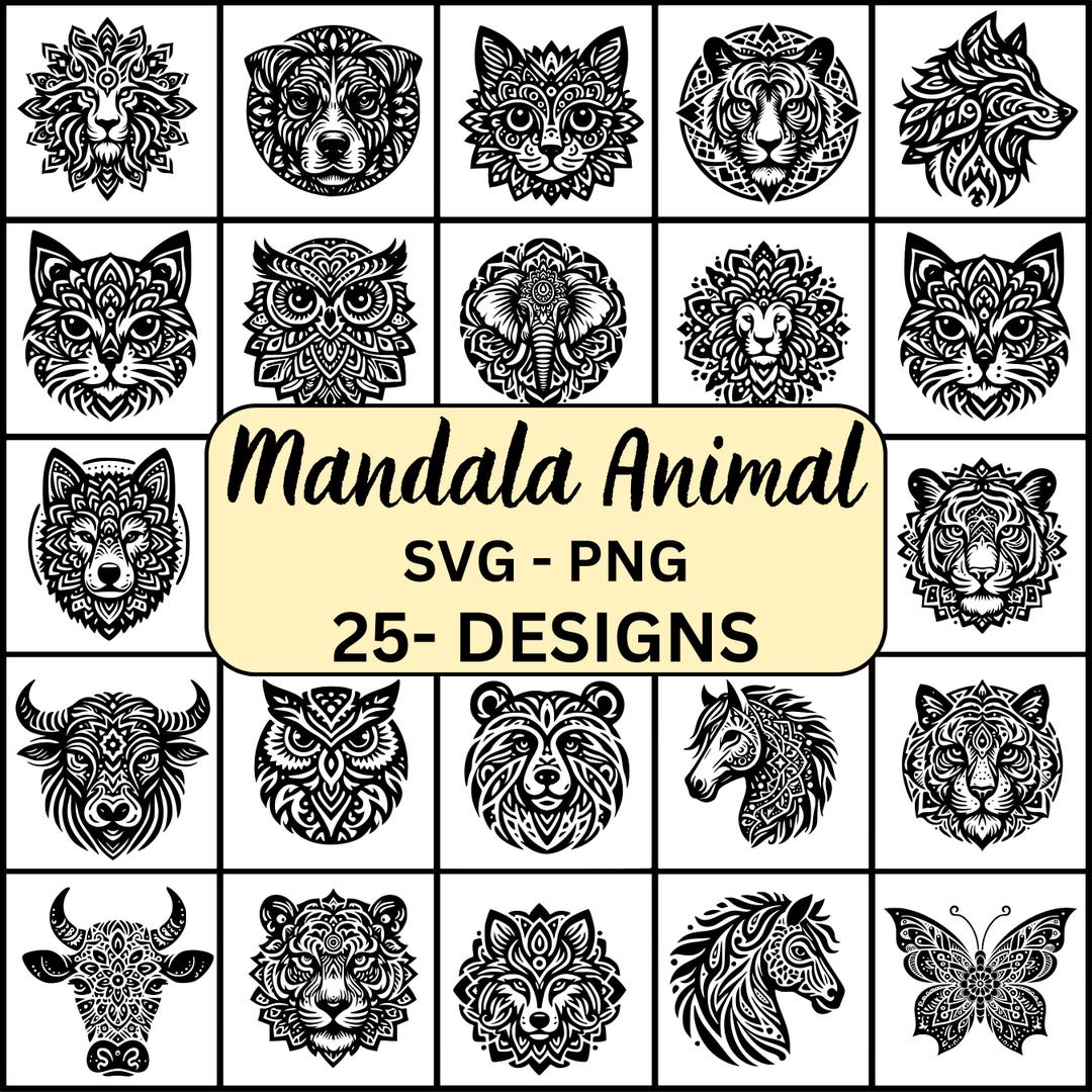 Animal Mandala Svg, Animal Mandala Svg Bundle, Animal Mandala ...