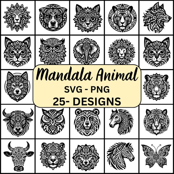 Animal Mandala Svg - Etsy
