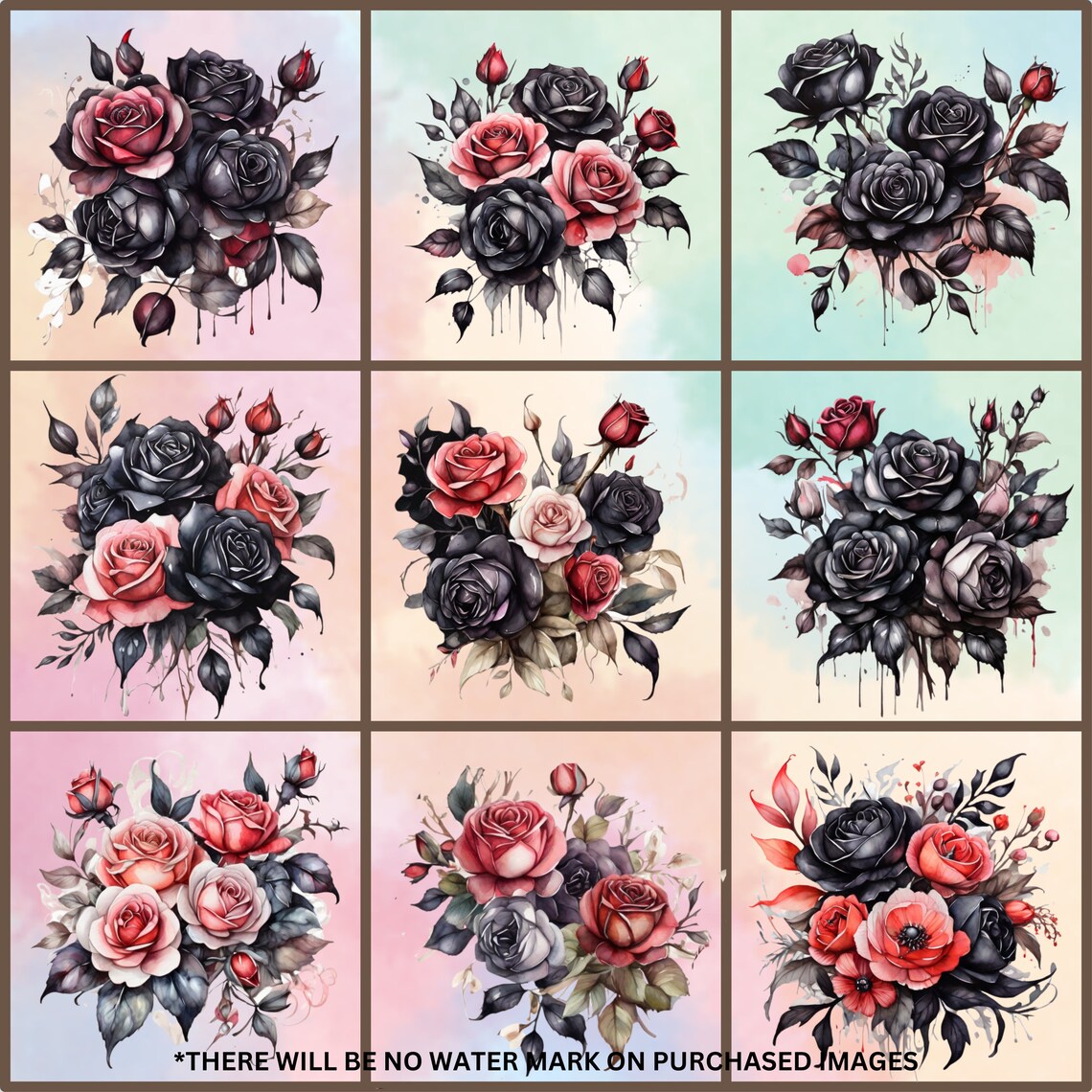 30 Gothic Floral Clipart, Gothic Flower Clipart, Dark Fantasy Flowers ...