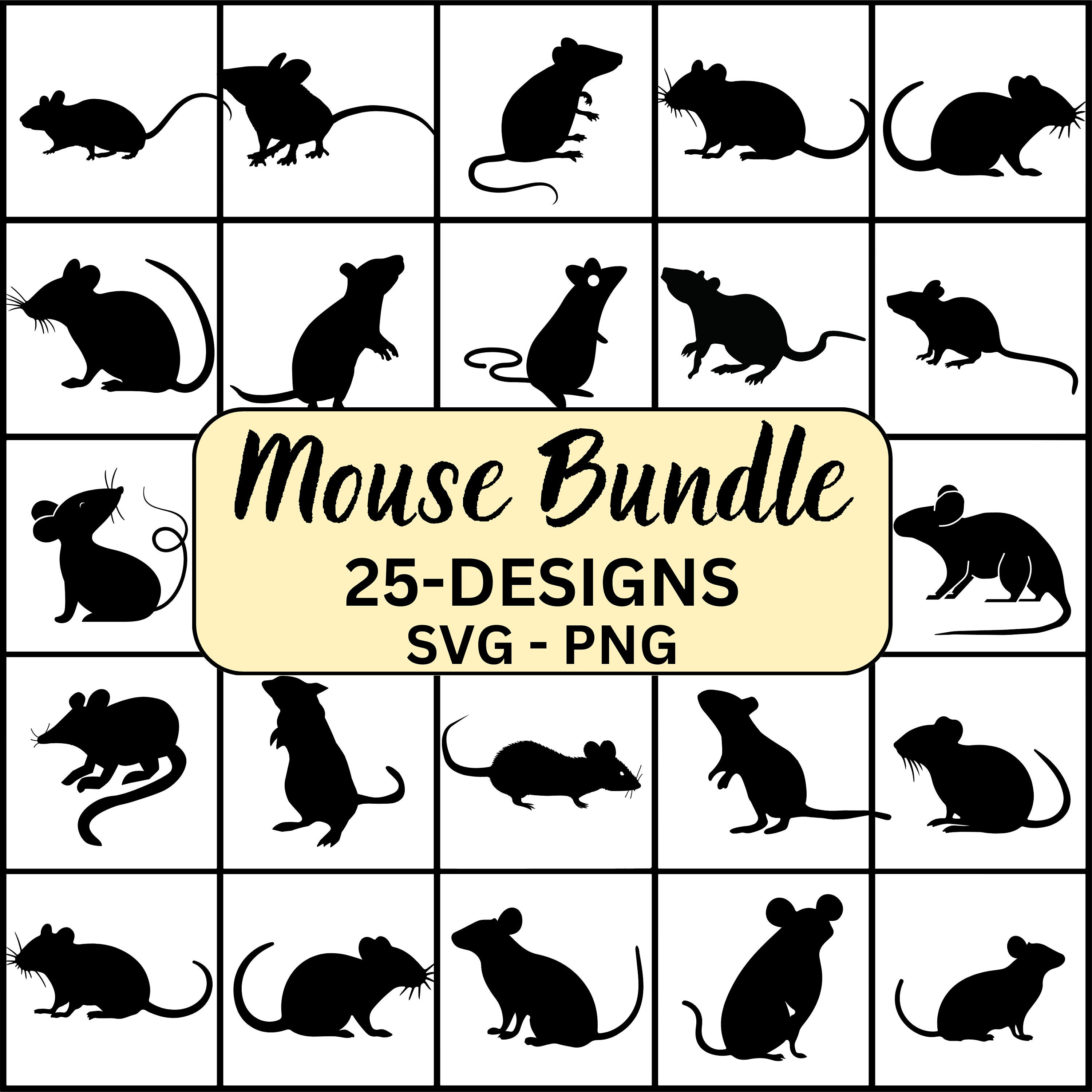Mouse Svg, Mouse Silhouette, Mouse Svg Bundle, Mouse Cut Files, Mouse ...