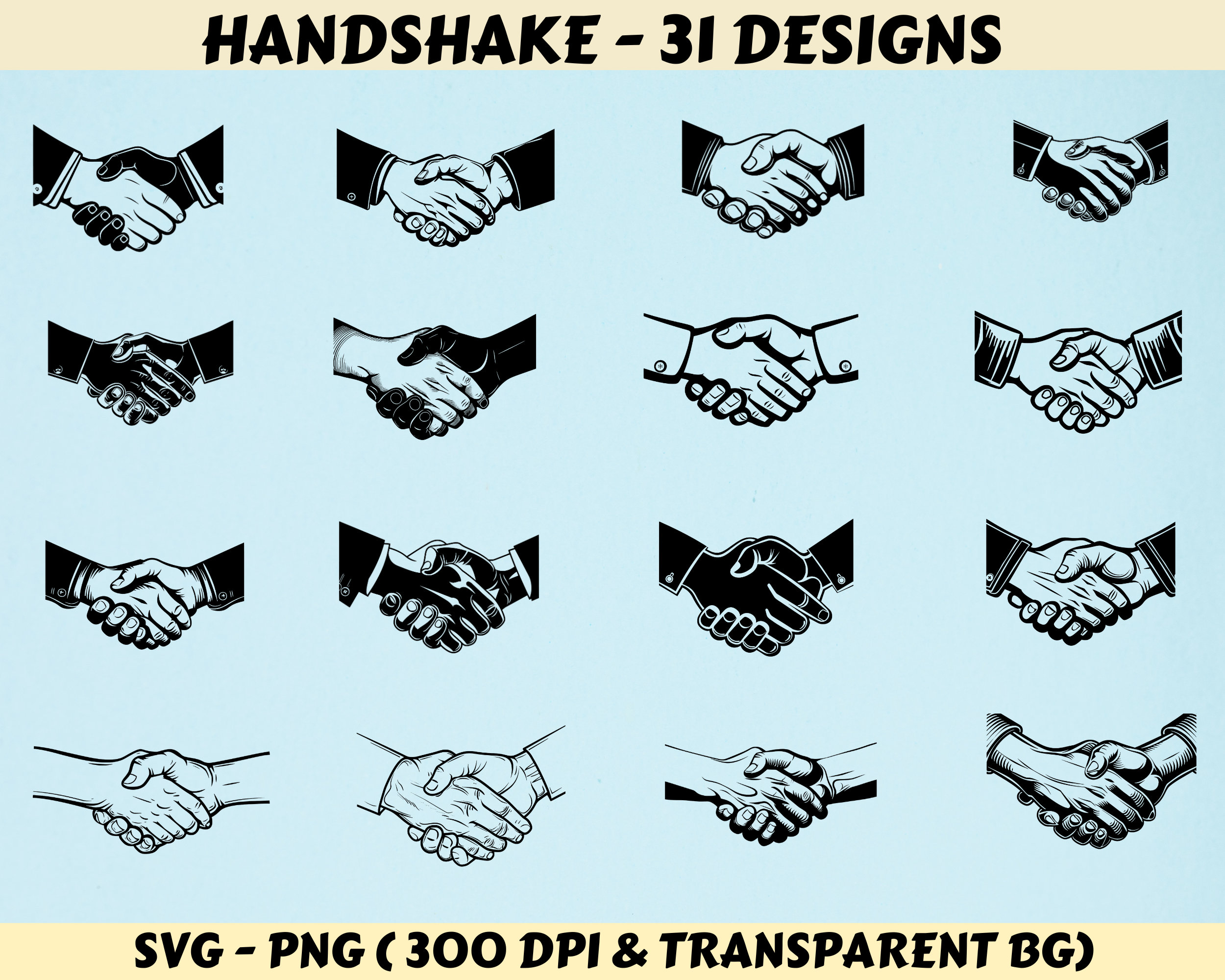 Handshake Svg, Handshake Svg Bundle, Handshake Silhouette, Handshake ...