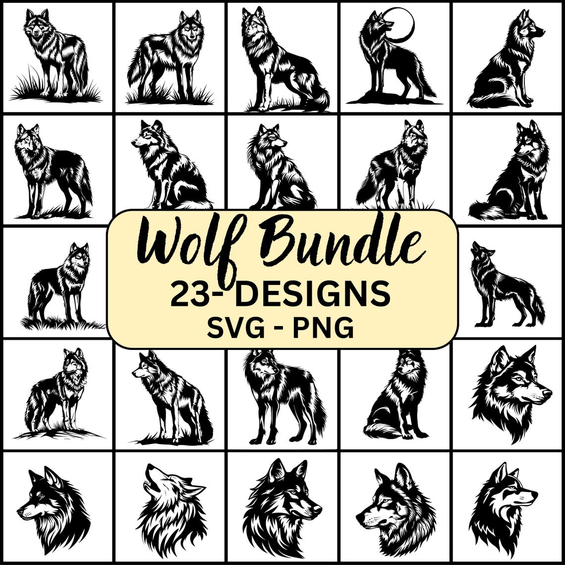 Wolf Svg, Wolf Svg Bundle, Wolf Silhouette, Wolf Cut Files, Wolf Cricut ...