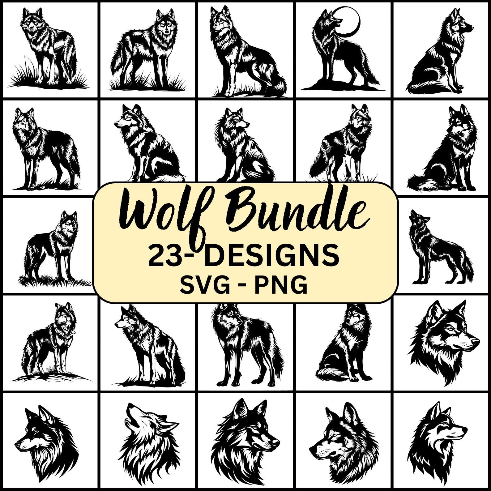 Wolf Svg, Wolf Svg Bundle, Wolf Silhouette, Wolf Cut Files, Wolf Cricut ...