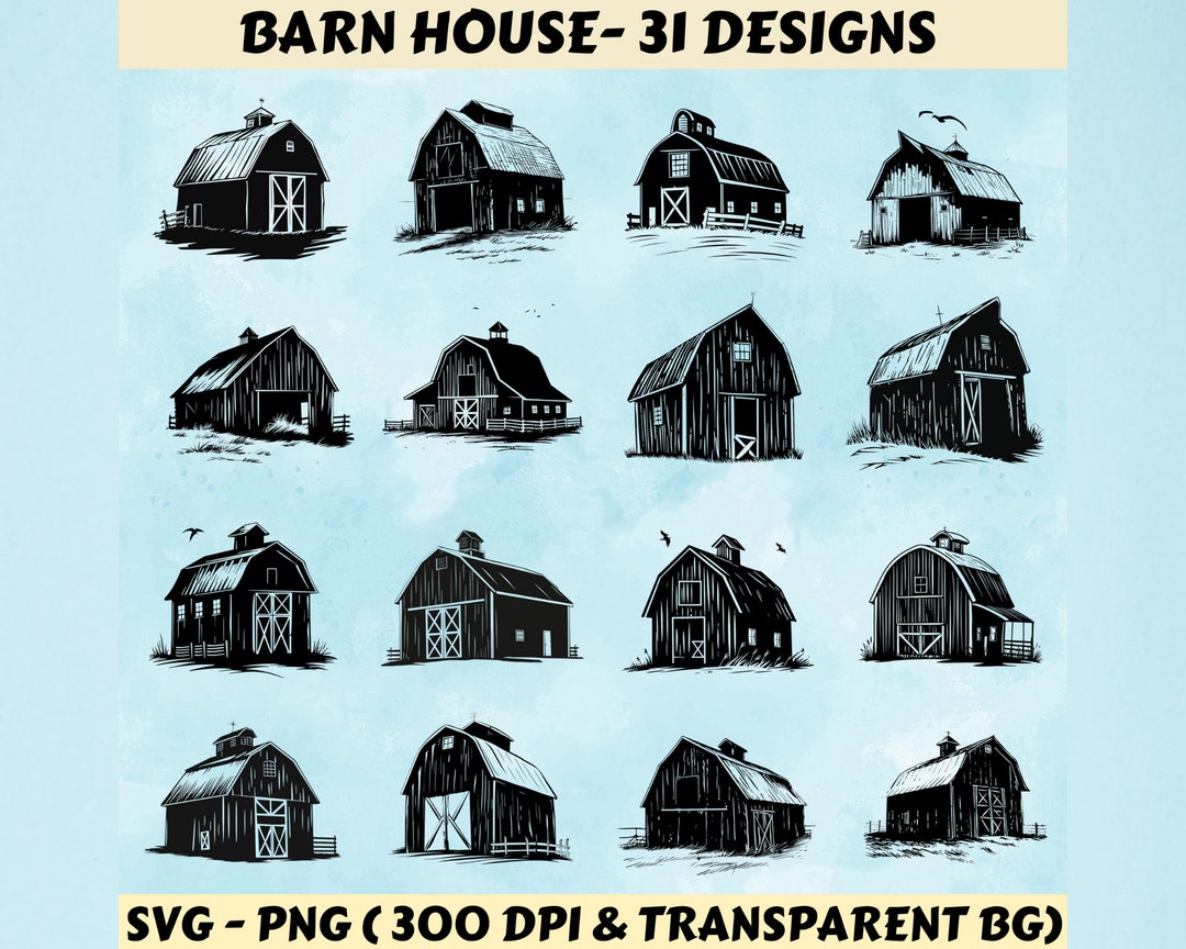 Barn Svg, Barn Svg Bundle, Barn House Svg, Barn Silhouette, Barn Cut ...