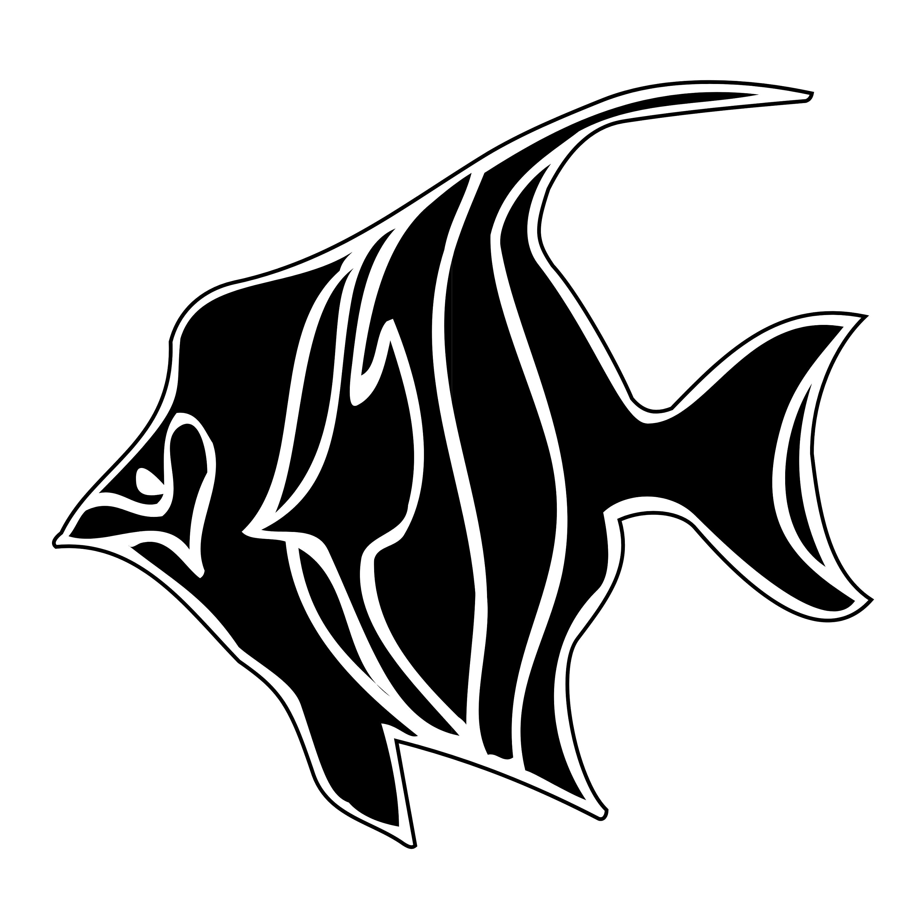 Angel Fish Svg, Angle Fish Silhouette, Fish Svg, Fish Silhouette, Fish ...