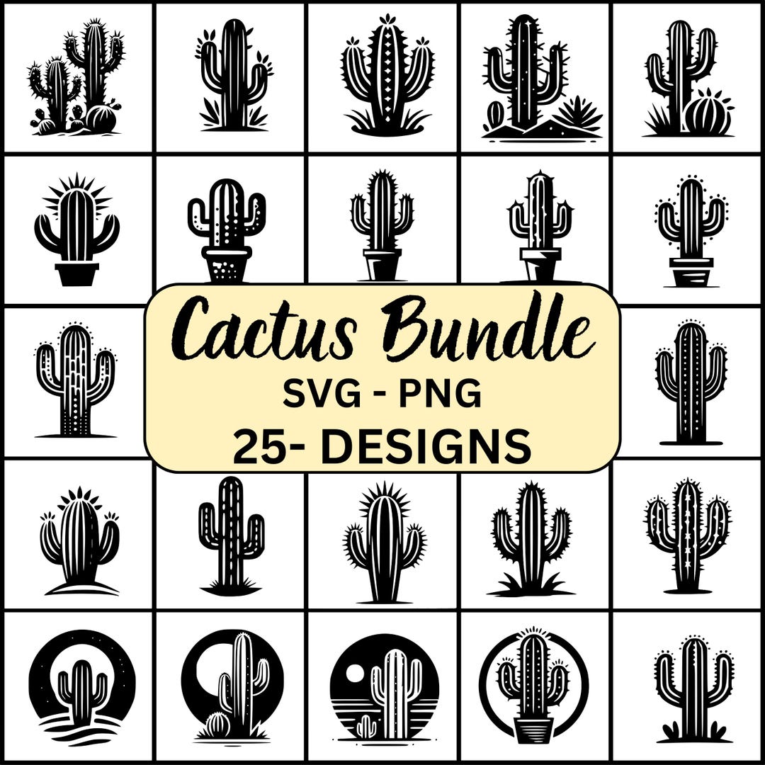 Cactus Svg, Cactus Svg Bundle, Cactus Silhouette, Cactus Svg Png ...