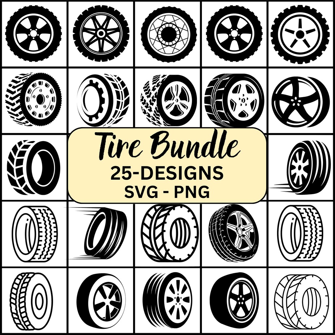 Tire Svg, Tire Svg Bundle, Tire Silhouette, Tire Svg Png, Tire Cricut ...
