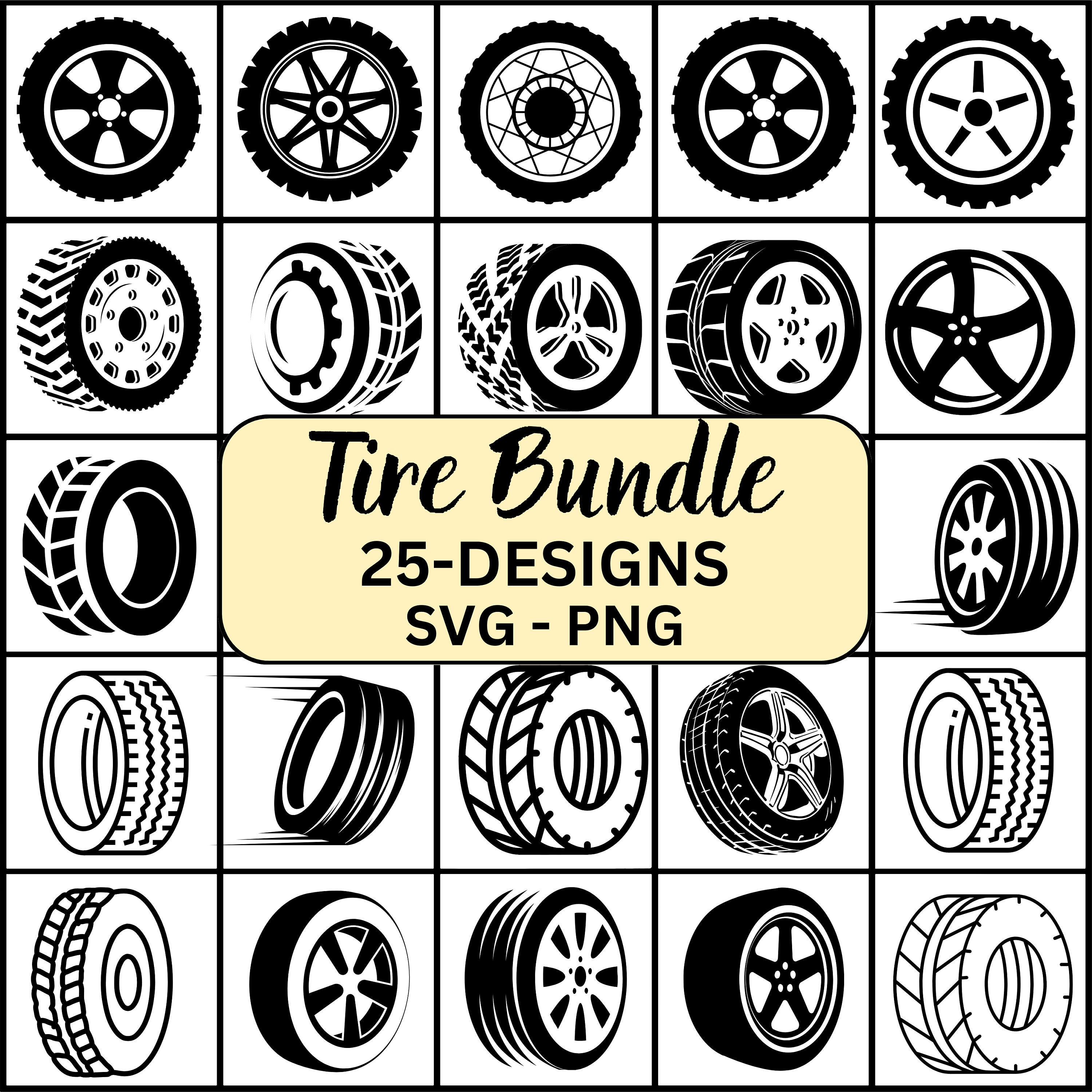 Tire Svg, Tire Svg Bundle, Tire Silhouette, Tire Svg Png, Tire Cricut ...
