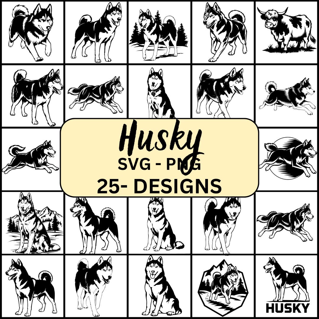 Husky Svg, Husky Svg Bundle, Husky Dog Svg, Husky Silhouette, Husky Svg ...
