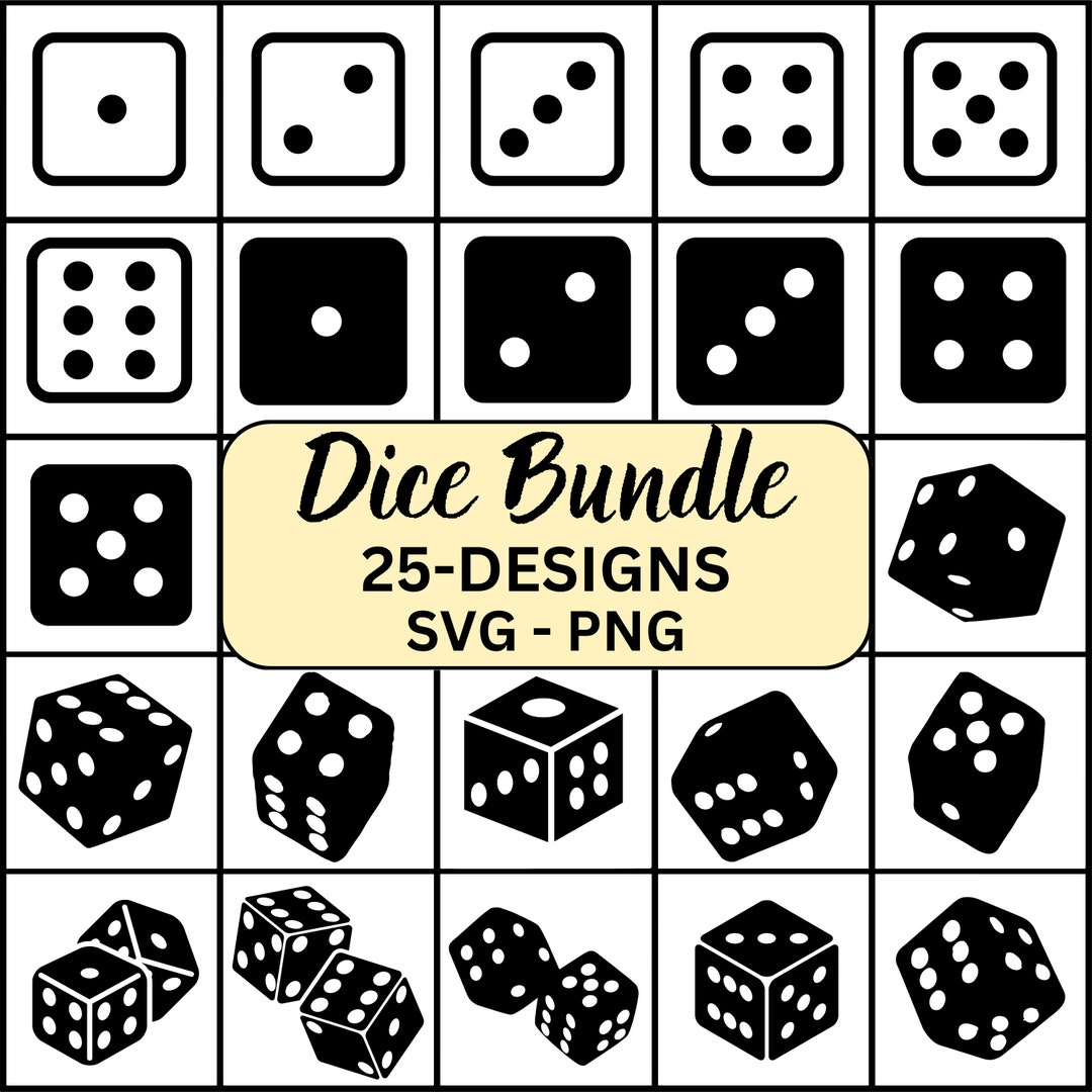 Dice Svg, Dice Svg Bundle, Ludo Dice Png, Dice Silhouette, Dice Cut ...