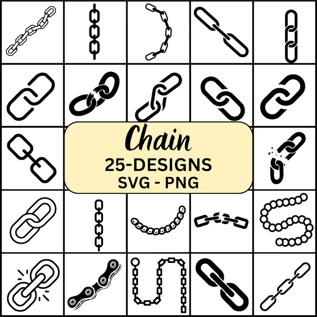Chain Svg, Chains Svg Bundle, Chain Silhouette, Chains Cricut, Chains ...