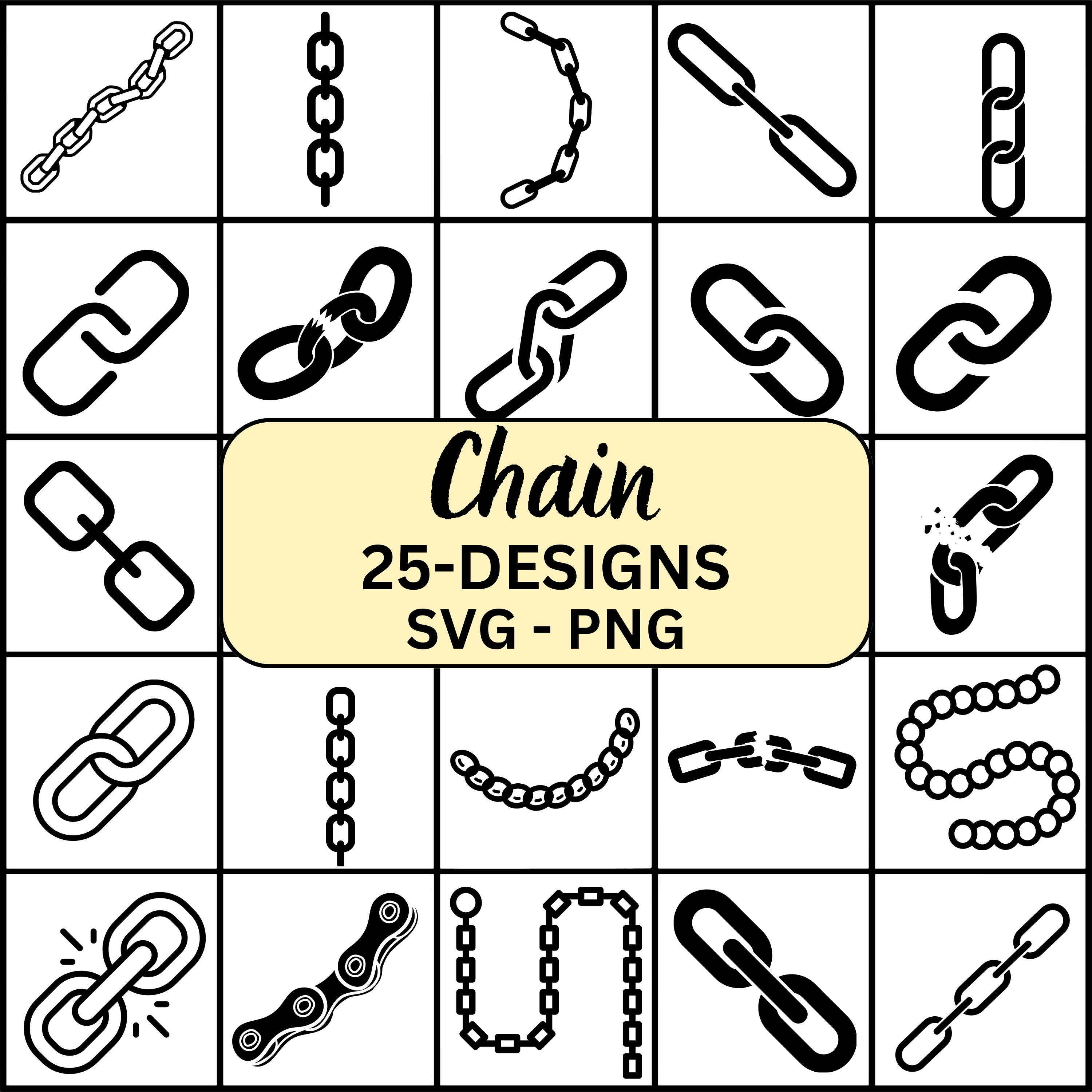 Chain Svg, Chains Svg Bundle, Chain Silhouette, Chains Cricut, Chains ...