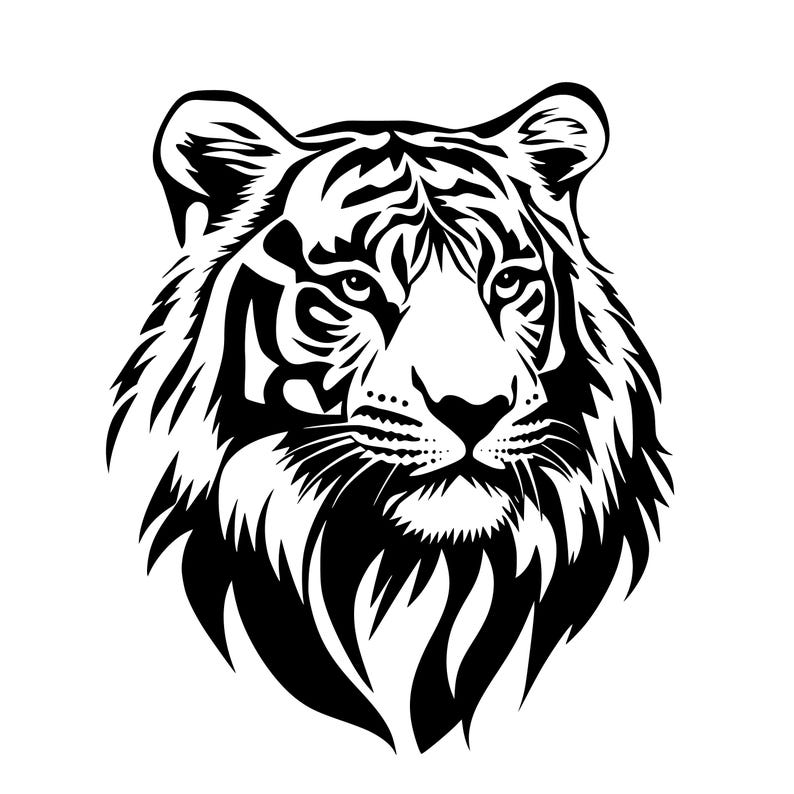 Tiger Head Svg, Tiger Head Svg File, Tiger Head Laser Cut, Tiger Head ...
