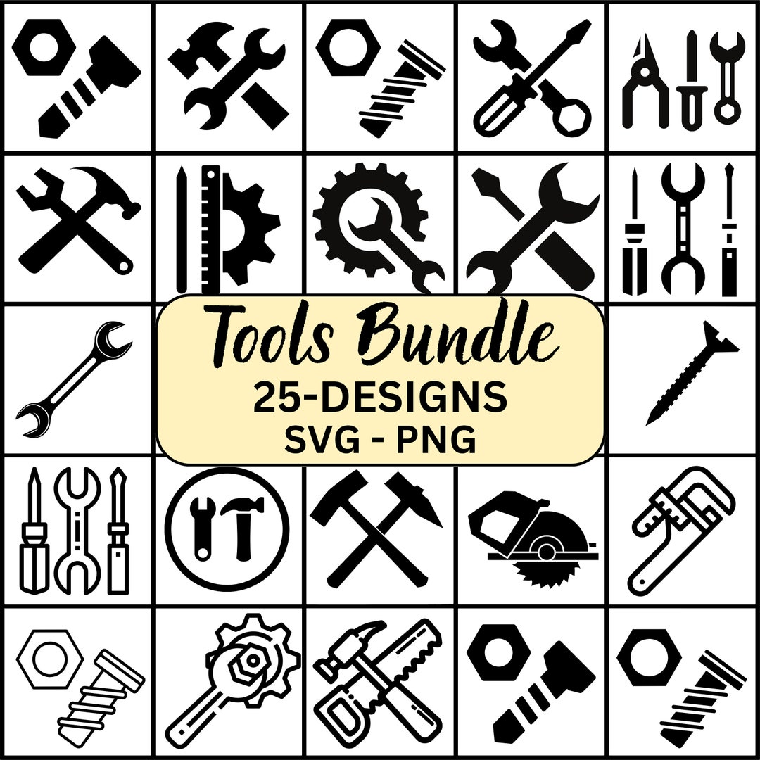 Tools Svg, Tools Svg Bundle, Tools Silhouette, Tool Cut Files, Tools ...