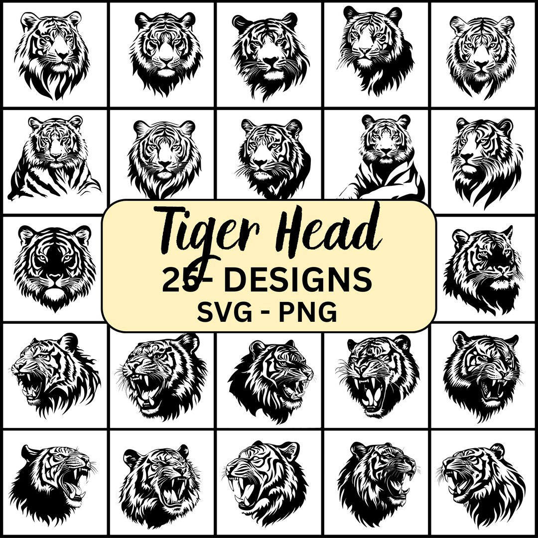 Tiger Head Svg, Tiger Head Svg File, Tiger Head Laser Cut, Tiger Head ...