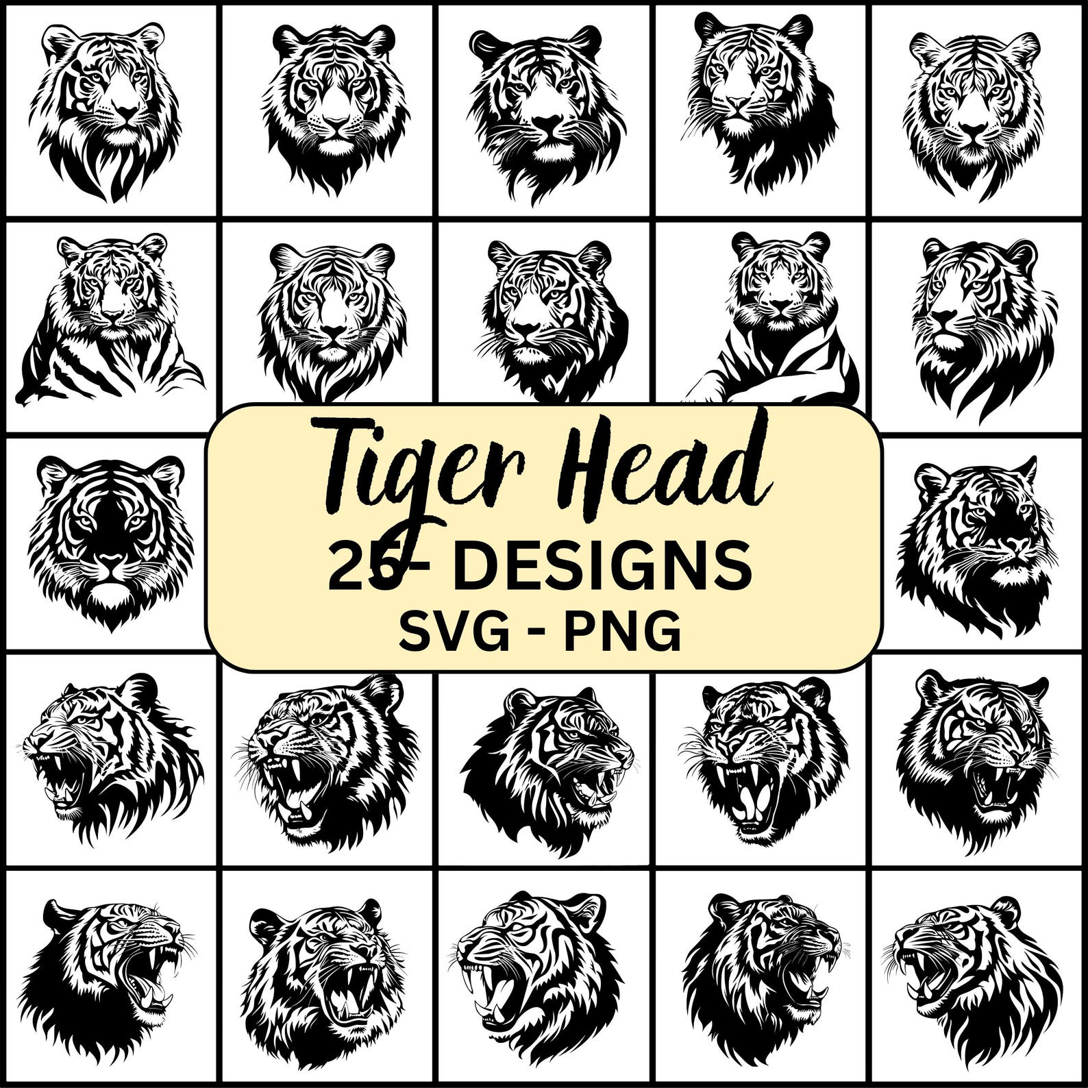 Tiger Head Svg, Tiger Head Svg File, Tiger Head Laser Cut, Tiger Head ...