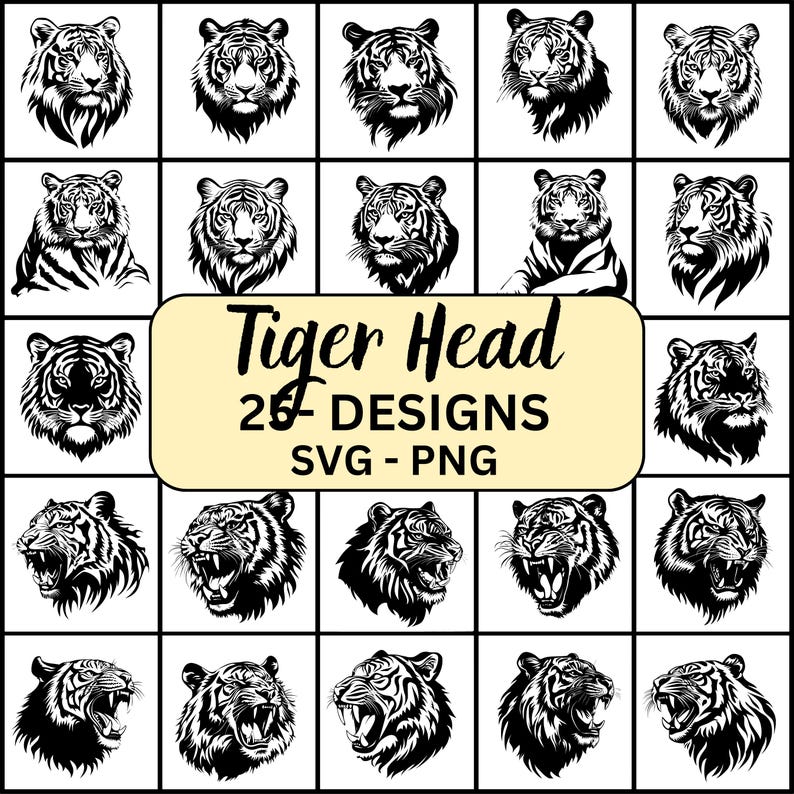 Tiger Head Svg, Tiger Head Svg File, Tiger Head Laser Cut, Tiger Head ...