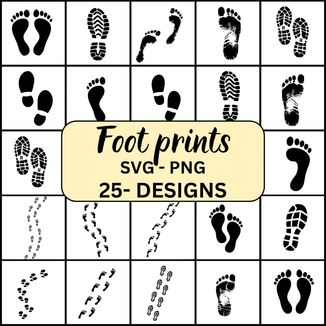 Footprint Svg, Foot Print Svg, Footprint Svg Bundle, Shoe Print Svg ...