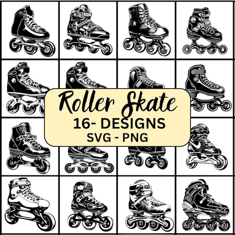 Roller Skate Svg, Roller Skate Svg Bundle, Roller Skate Silhouette ...
