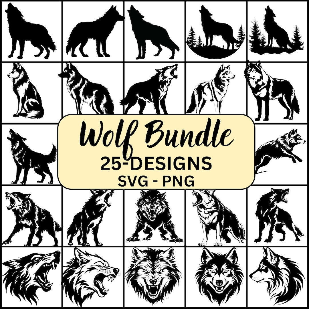 Wolf Svg, Wolf Svg Bundle, Wolf Silhouette, Wolf Cut Files, Wolf Cricut ...