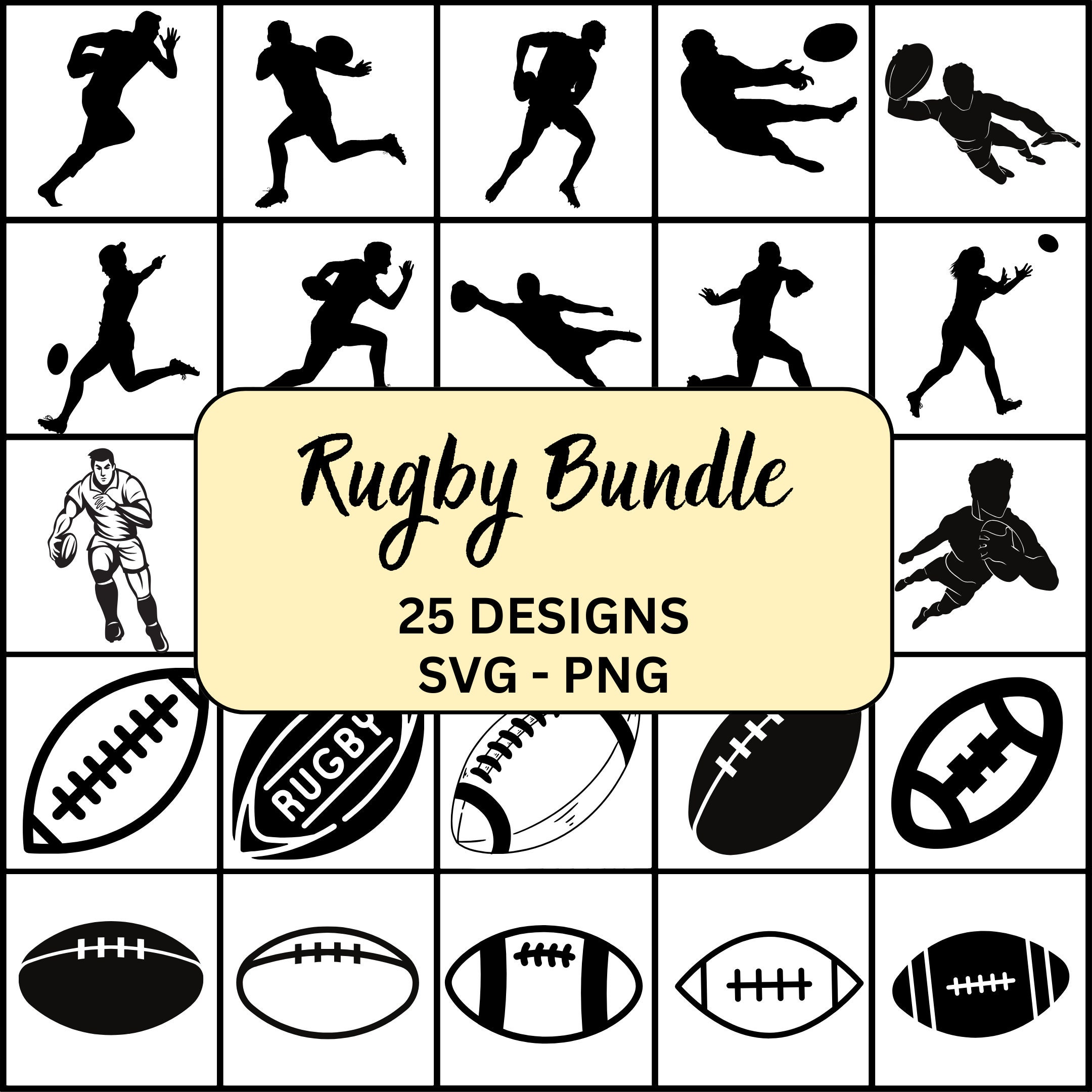 Rugby Svg, Rugby Svg Bundle, Rugby Ball Svg,,rugby Sports Svg, Rugby ...