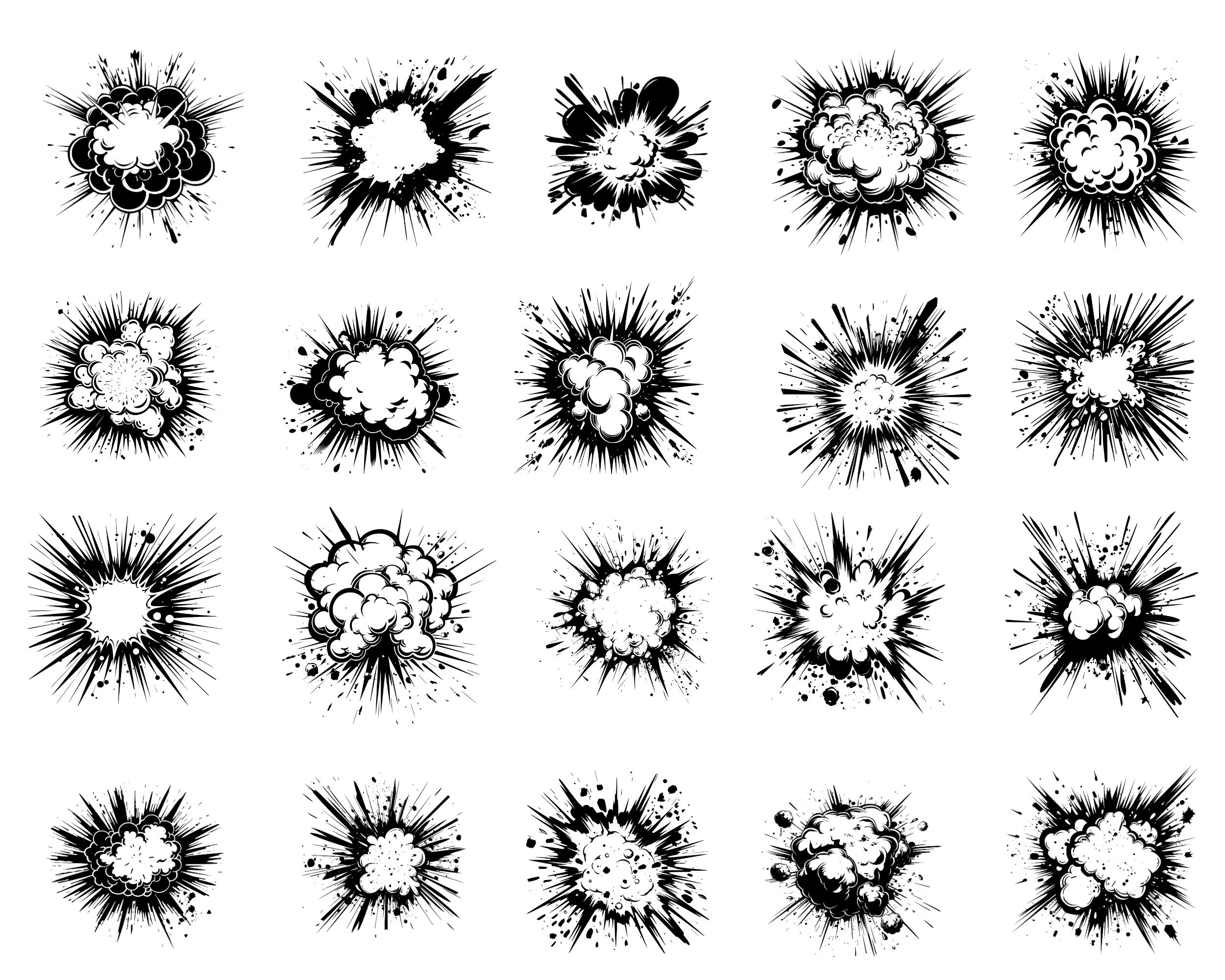 Explosion Svg, Explosion Svg Bundle, Explosion Silhouette, Explosion ...