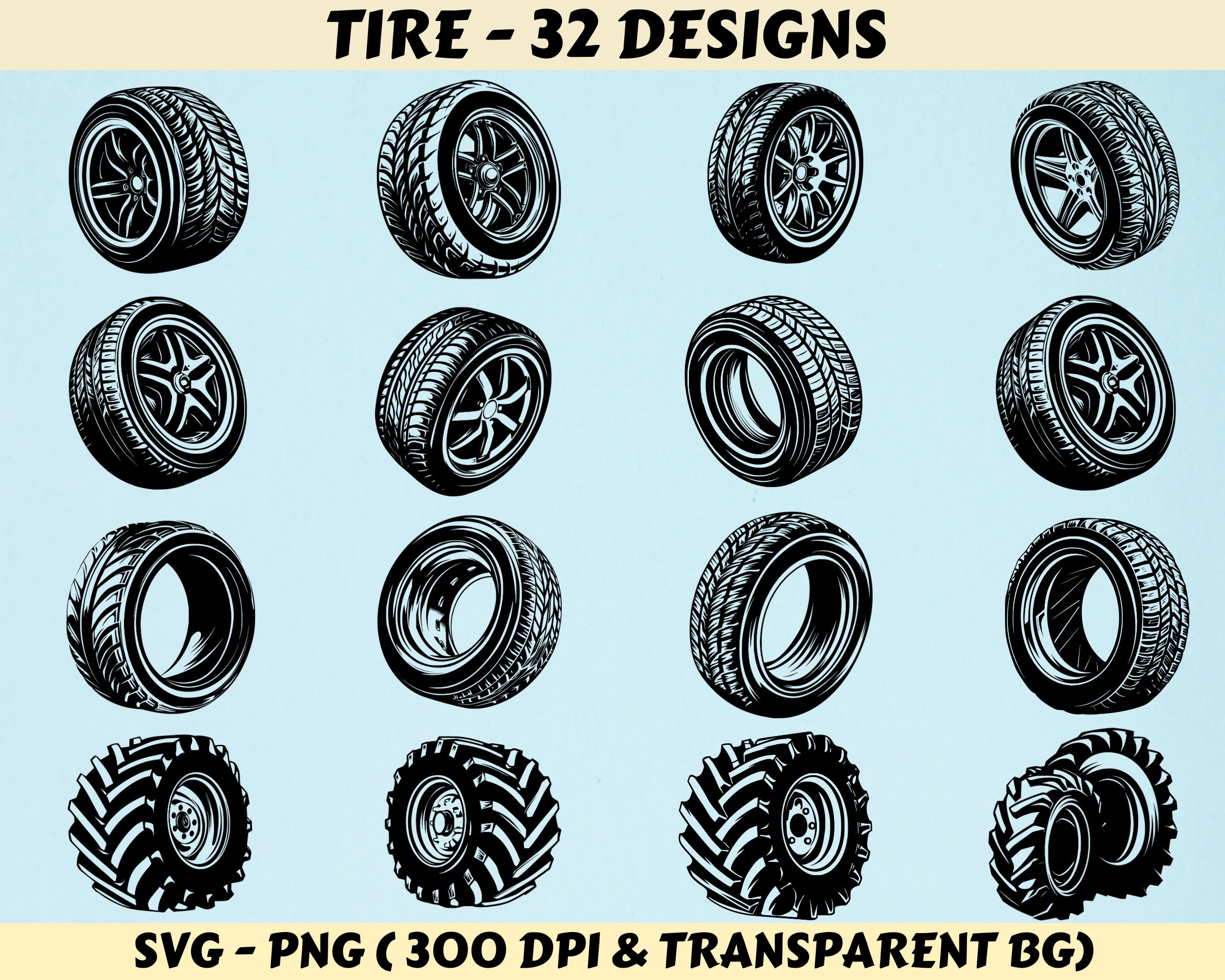 Tire Svg, Tire Svg Bundle, Tire Silhouette, Tire Svg Png, Tire Cricut ...