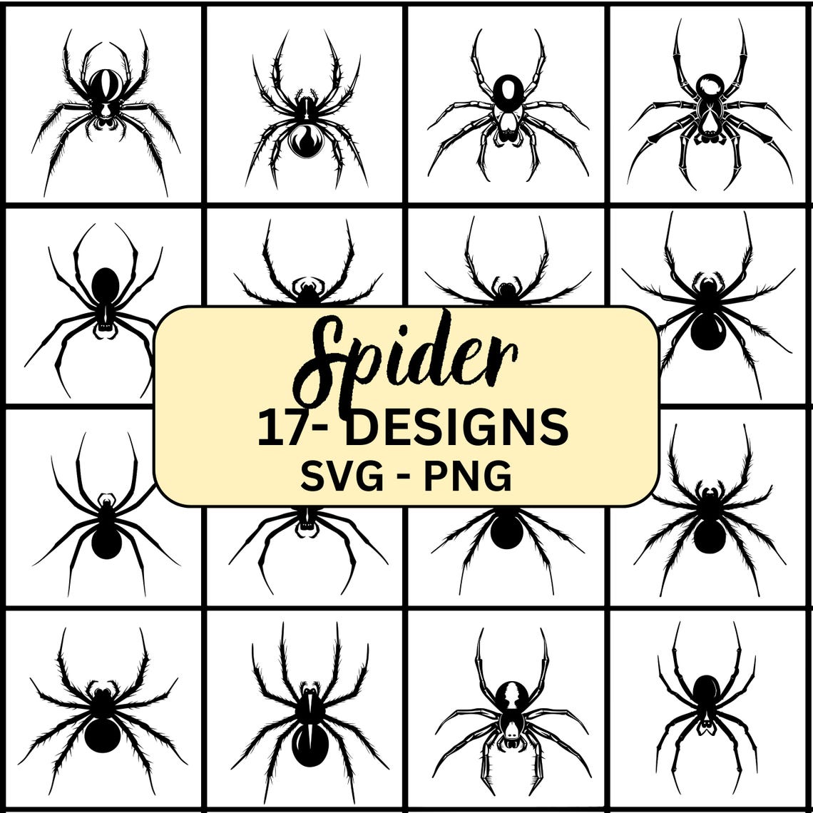 Spider Svg, Spiders Svg, Spider Silhouette, Spider Svg Bundle, Spider ...