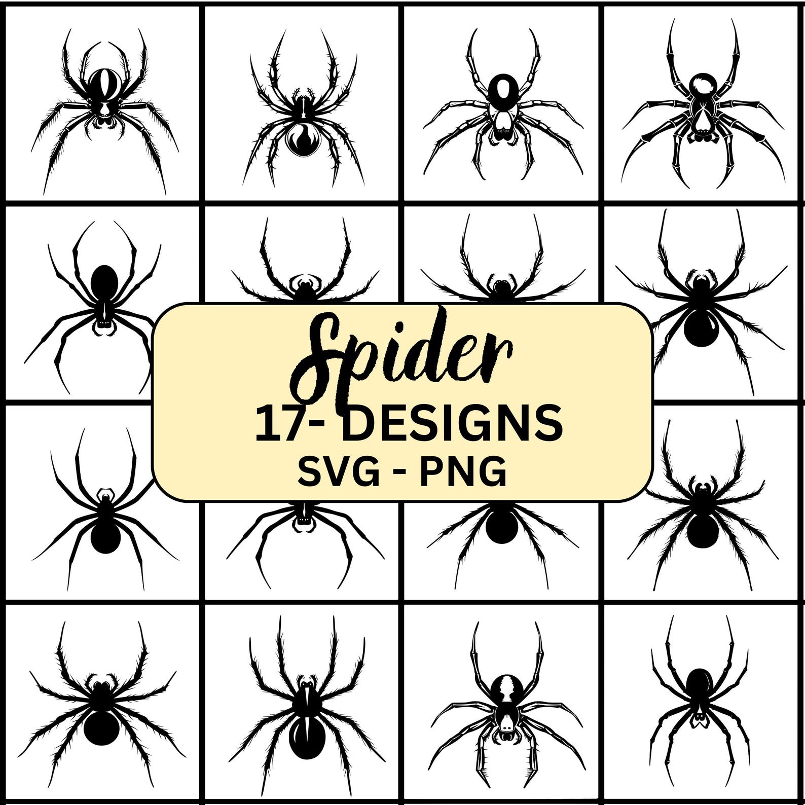 Spider Svg, Spiders Svg, Spider Silhouette, Spider Svg Bundle, Spider ...
