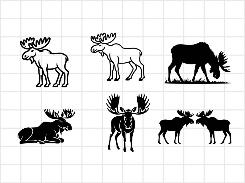 Moose Svg, Moose Svg Bundle, Moose Silhouette Svg, Moose Antler Svg ...