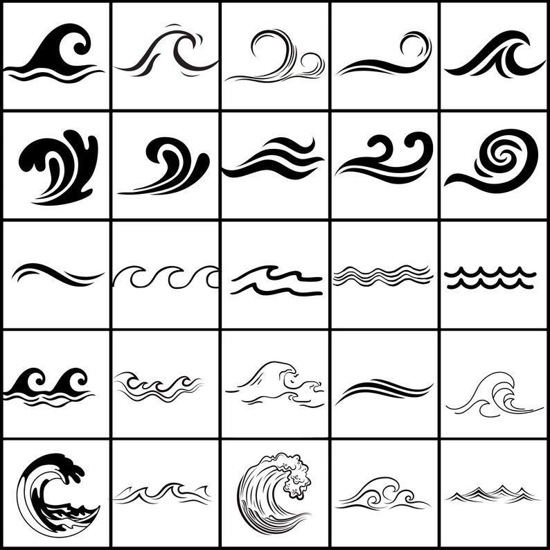 Wave Svg, Waves Svg, Wave Svg Bundle, Wave Clipart, Ocean Wave Svg, Sea ...