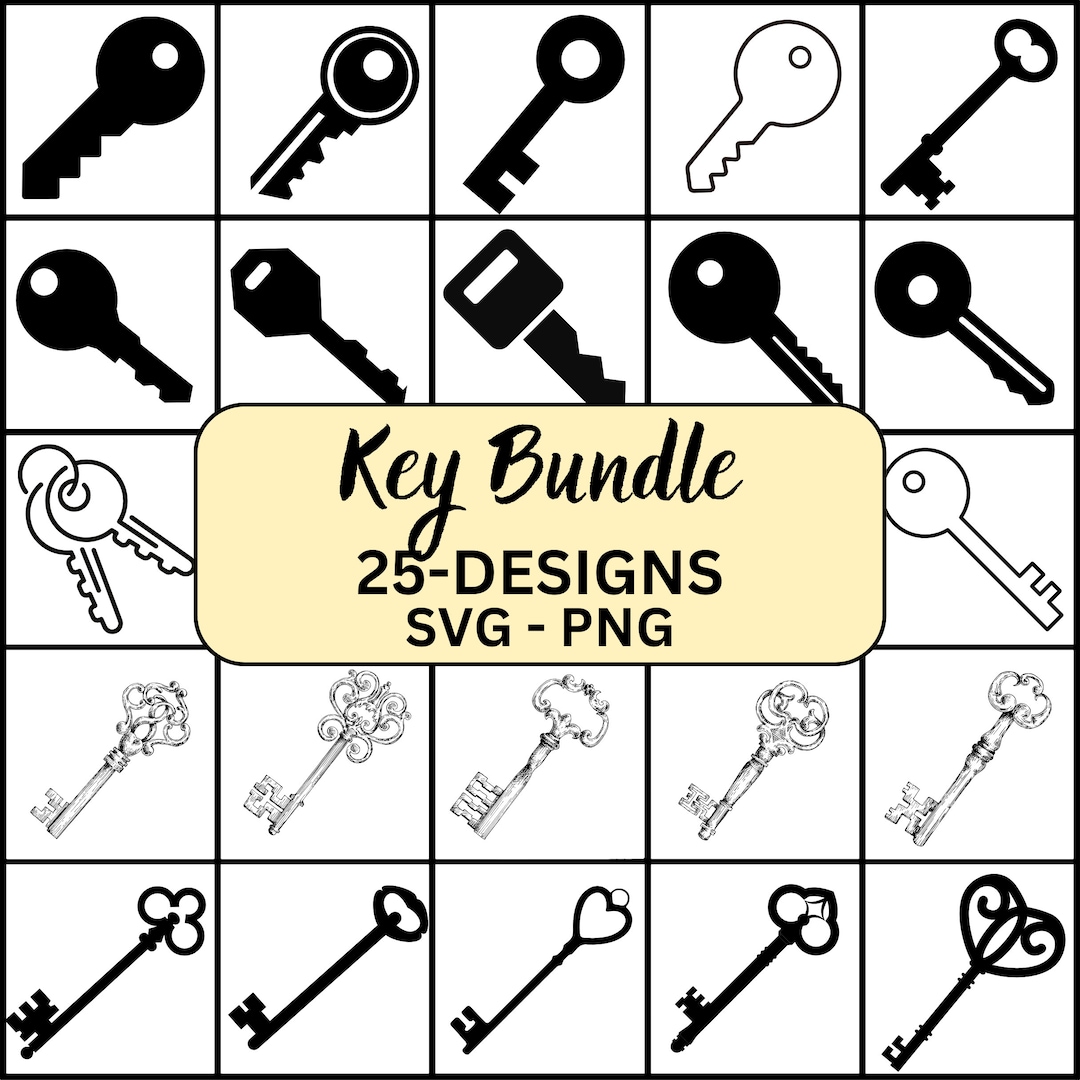 Key Svg, Key Svg Bundle, Key Clipart, Key Png, Vintage Key Svg, Key Cut ...
